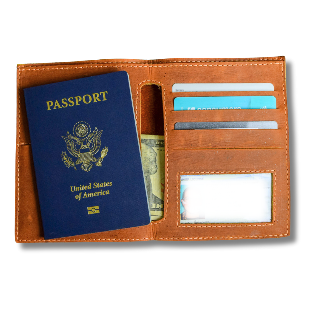 Mahogany Genuine Leather Passport Holder - Handmade Passport Wallet ...